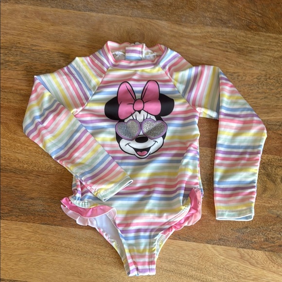Disney | Swim | Disney Kids Swimwear Multicolor Striped Minnie Mouse ...